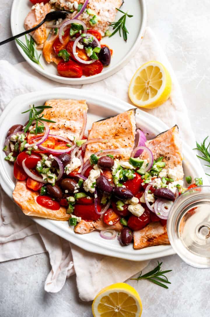 Baked Greek Salmon - Tasting With Tina