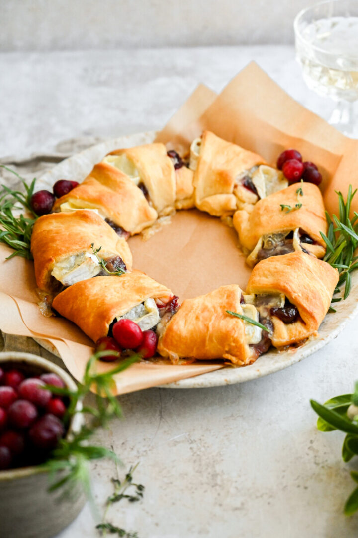 30 Minute Cranberry Brie Crescent Holiday Wreath