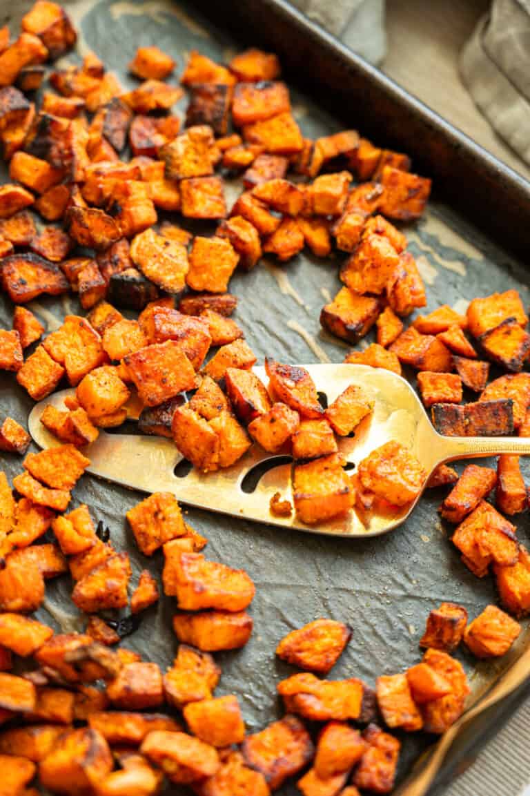 Crispy Roasted Sweet Potatoes - Tasting With Tina