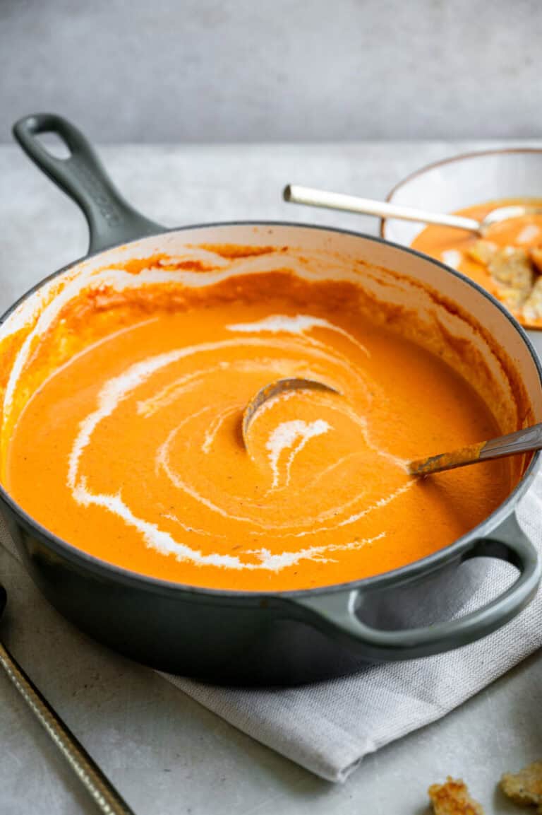 Roasted Red Pepper and Smoked Gouda Soup Recipe - Tasting With Tina