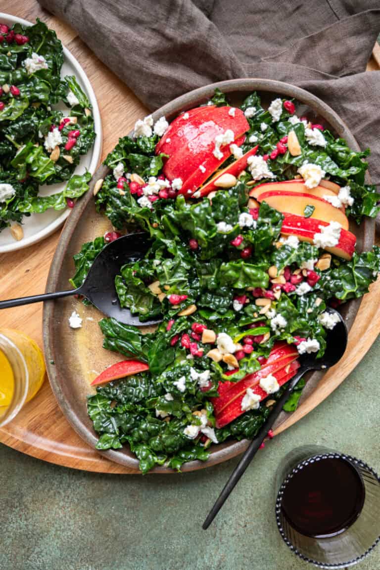 Crunchy Winter Kale and Pomegranate Salad Recipe - Tasting With Tina