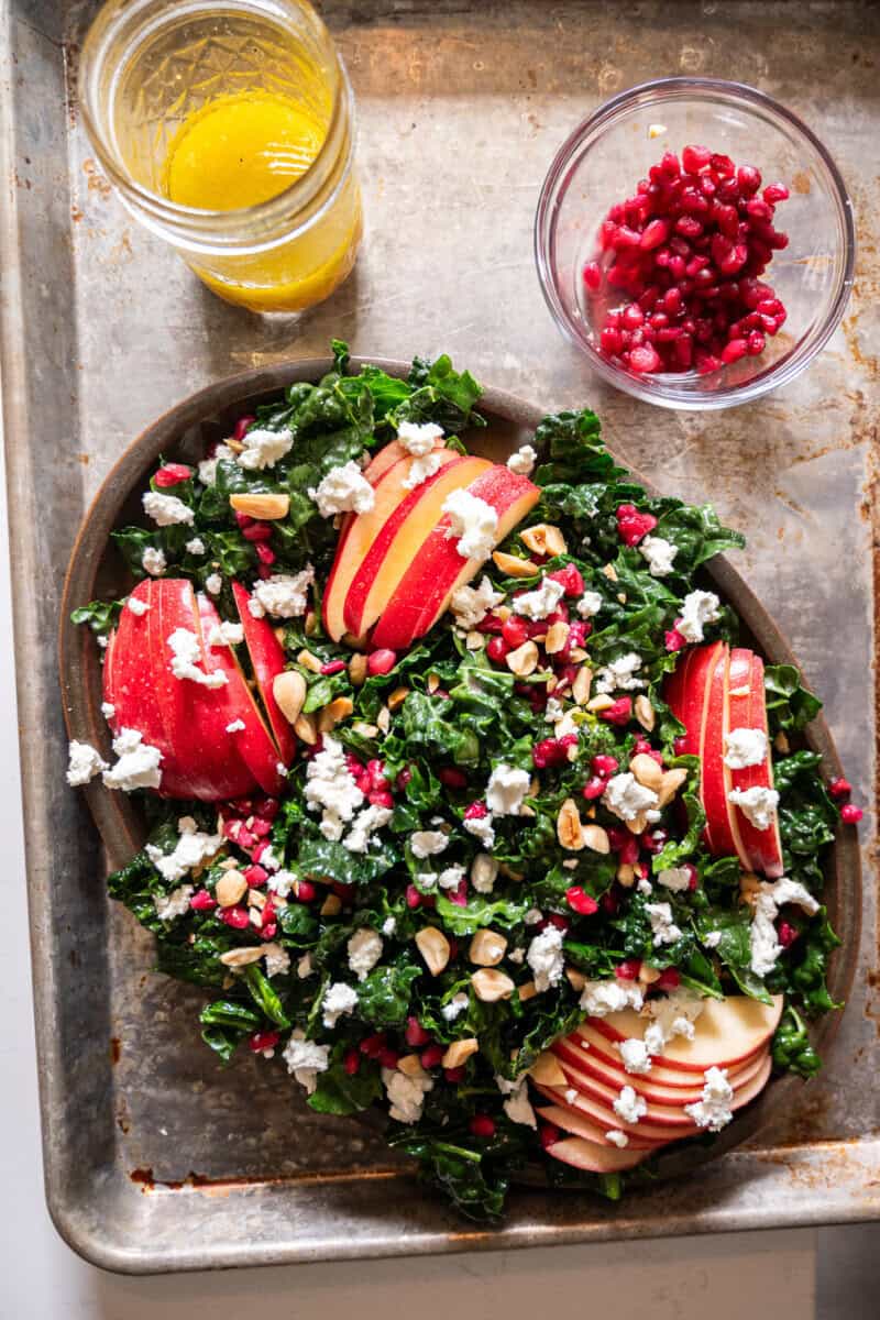 Crunchy Winter Kale and Pomegranate Salad Recipe - Tasting With Tina