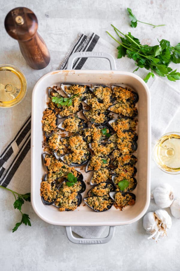 Easy Baked Mussels With Garlic Recipe - Tasting With Tina