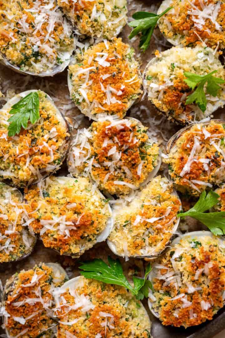 Italian Baked Clams Oreganata Recipe (Easy Seafood Recipe)