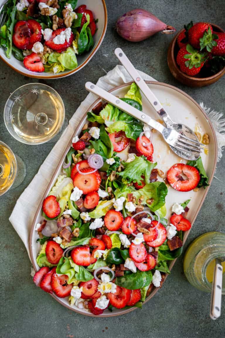 Strawberry Goat Cheese Salad with White Balsamic Dressing - Tasting ...