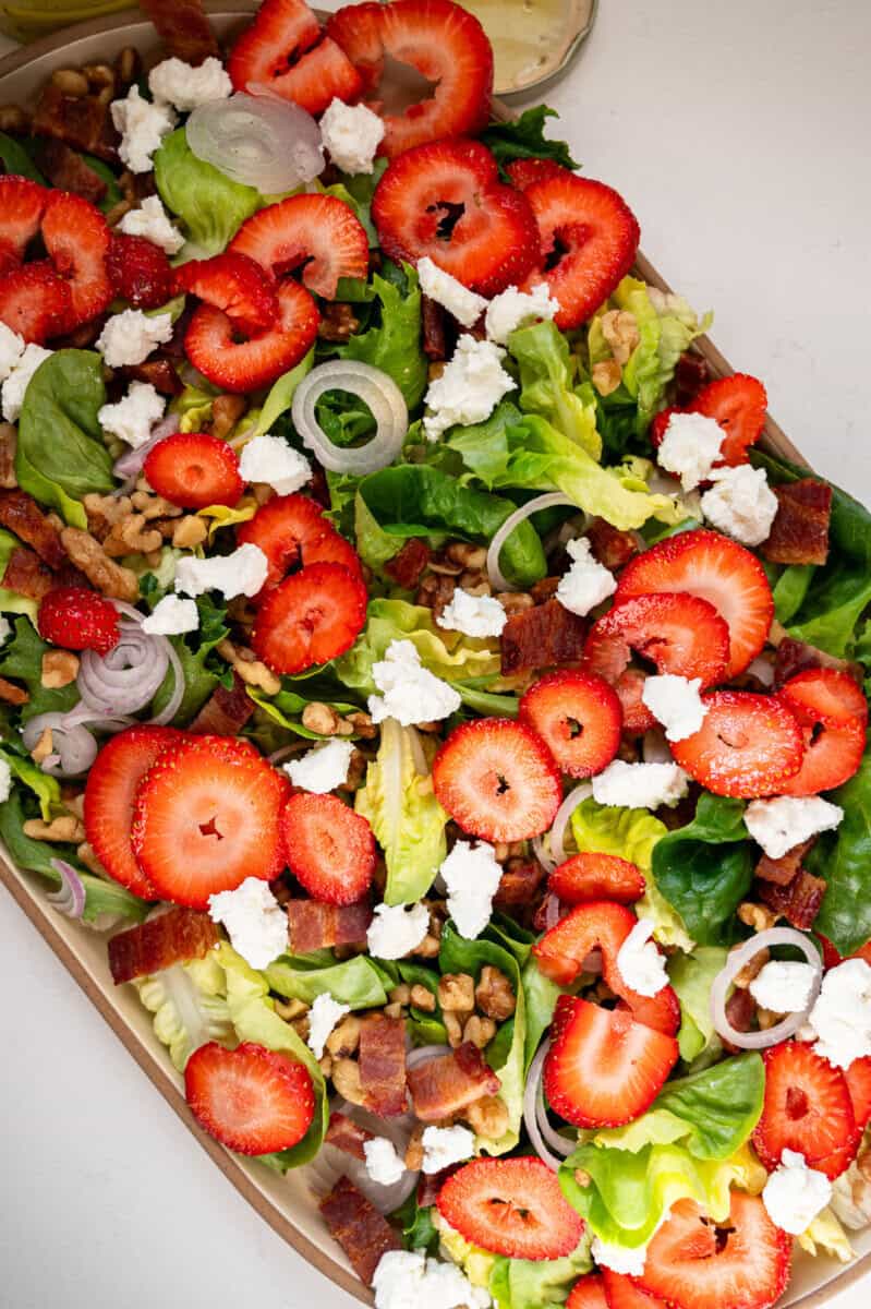 Strawberry Goat Cheese Salad with White Balsamic Dressing - Tasting ...