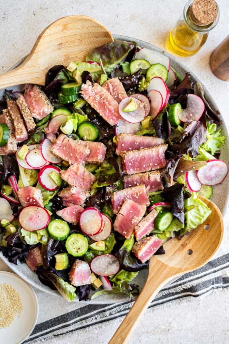 Seared Ahi Tuna Salad with Sesame Dressing Recipe - Tasting With Tina