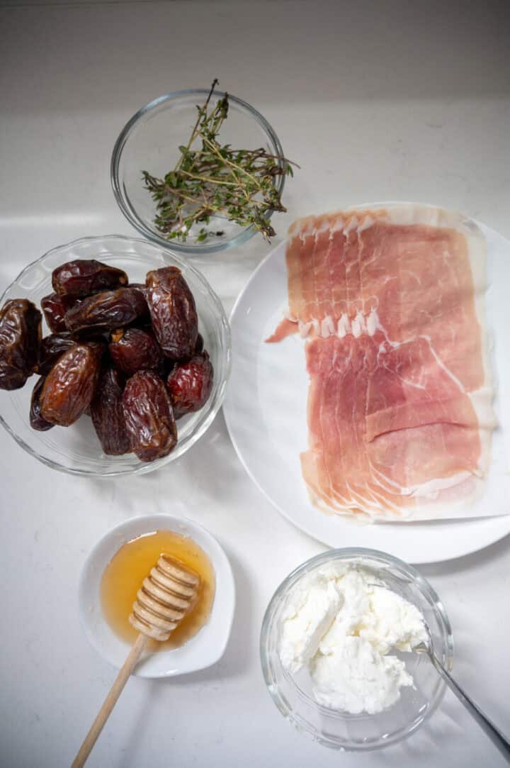 Prosciutto Wrapped Dates with Goat Cheese - Tasting With Tina